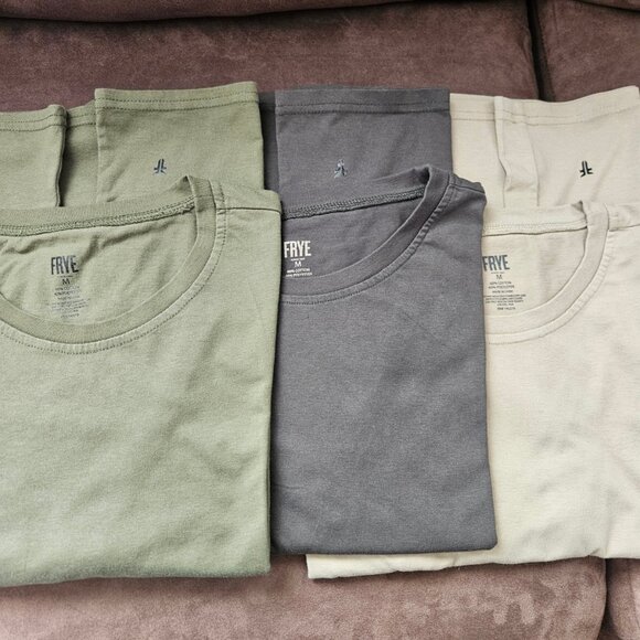 Frye | Shirts | 3 Frye Crew Neck Mens Tshirts Green Khaki Dark Gray Sz ...